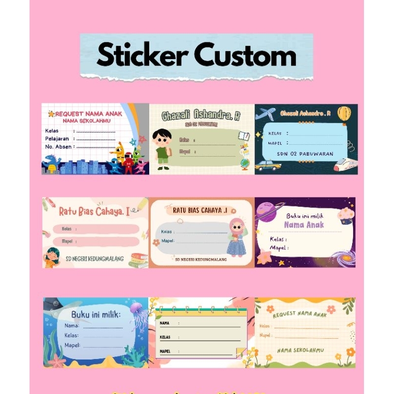 Jual STICKER CUSTOM LABEL NAMA PELAJARAN UNTUK DI BUKU TULIS | Shopee ...