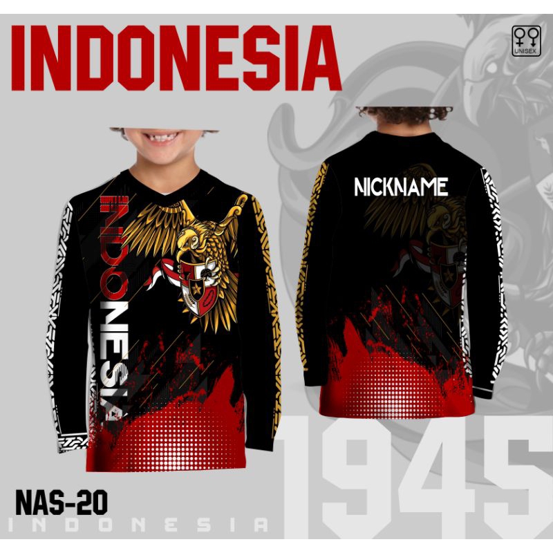 Jual Jersey anak NASIONAL baju kaos tema GARUDA INDONESIA lengan panjang terbaru 2024 | Shopee ...