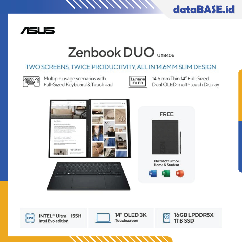 Jual Asus Zenbook Duo UX8406MA-OLEDS711 | Shopee Indonesia