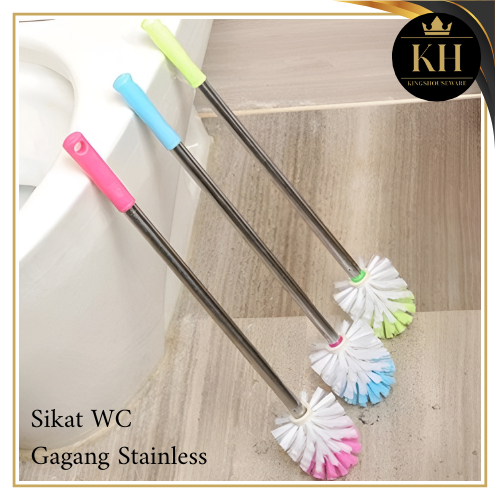 Jual Kh- Sikat WC Gagang Stainless / Sikat Kamar Mandi / Sikat WC Bulat ...