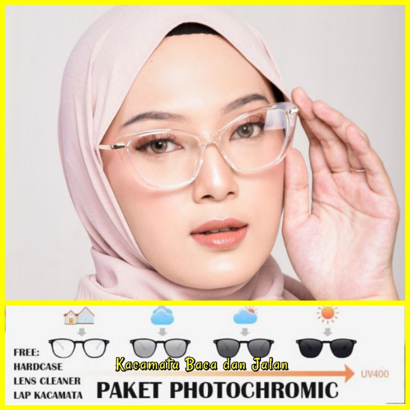 Jual Paket Kacamata Plus Progresif Photocromic Wanita 9012 / Kacamata ...