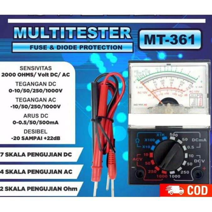 Jual Multitester Analog kecil MT-361/Multitester MT-361 | Shopee Indonesia