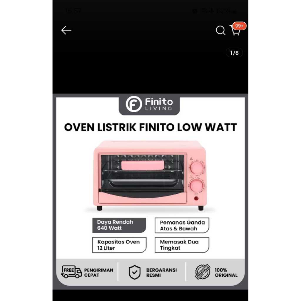 Jual OVEN LISTRIK PINK FINITO 12 L | Shopee Indonesia