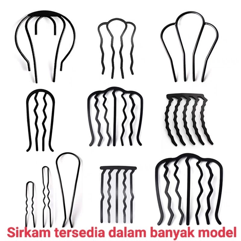 Jual {JO}Sirkam Hitam Sanggul Cepol Sisir Pengeriting Rambut Sirkam ...