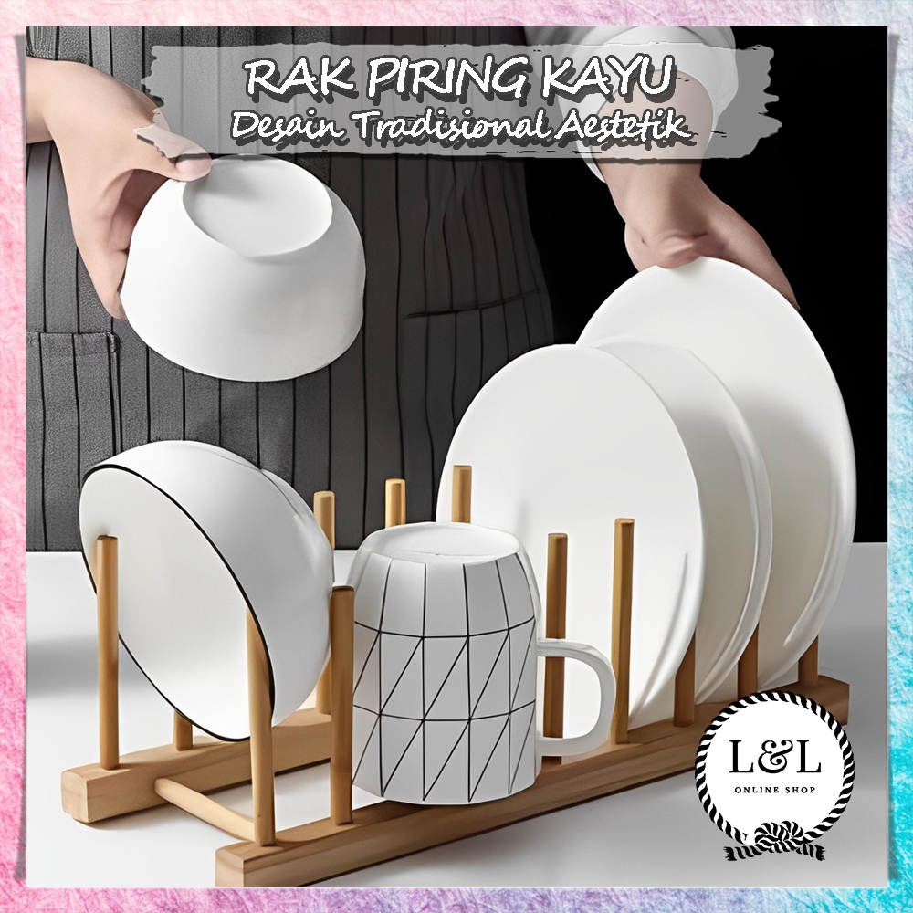 Jual Rak Gelas Piring Kayu Serbaguna Kitchen Set Minimalis Dish Rack ...