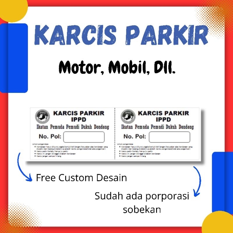 Jual Karcis Parkir Free Desain Karcis Motor Karcis Mobil | Shopee Indonesia