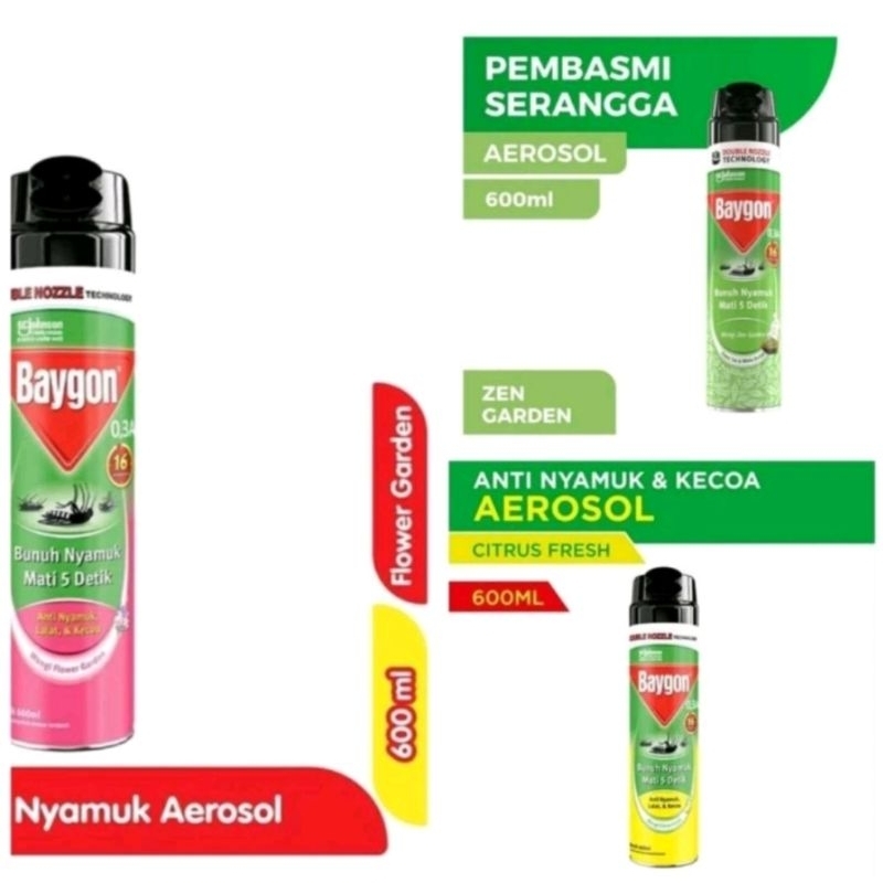 Jual Baygon Aerosol Spray Wangi Flower Garden Citrus Ukuran 600Ml ...