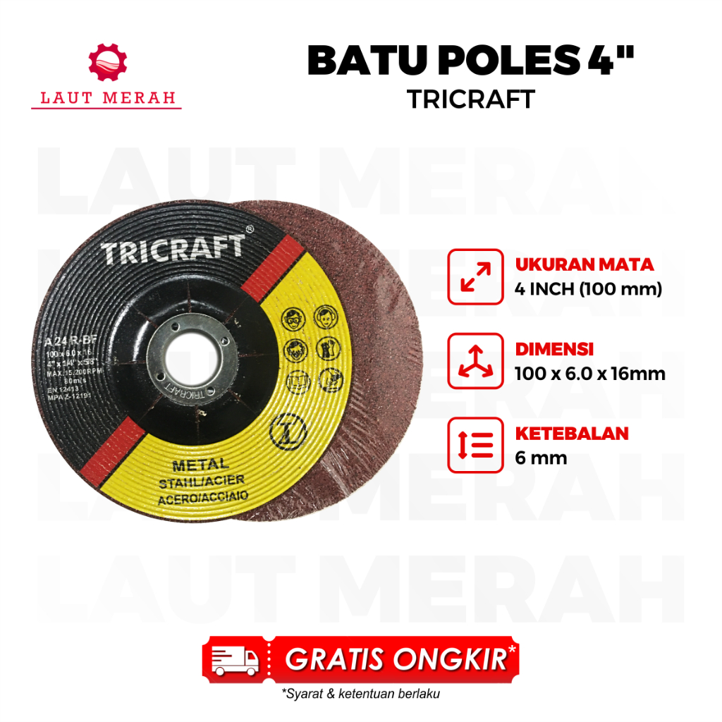 Jual MATA GERINDA BATU POLES ASAH / GRINDING DISC BATU UKURAN 4 IN 4 ...