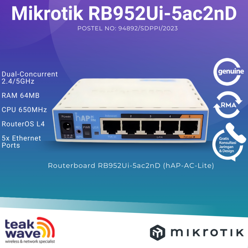 Jual MikroTik RB952Ui-5ac2nD (hAP-AC-Lite) Wireless Access Point Router ...