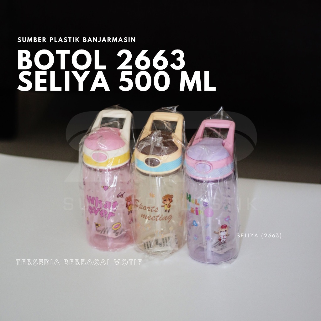 Jual Botol 2663 Wadah Air Minum Pegangan 500 ml Anak Karakter Seliya ...