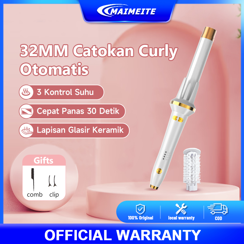 Jual MAIMEITE Catokan Rambut Ceramics 32mm Catokan Curly Otomatis Curly Rambut Curling Iron ...