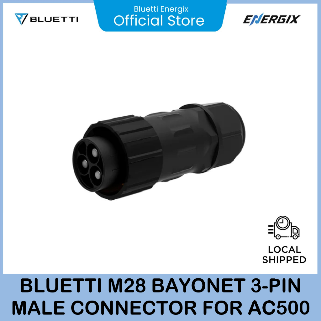 Jual Bluetti M28 Bayonet 3-Pin Male Connector for AC500 | Shopee Indonesia