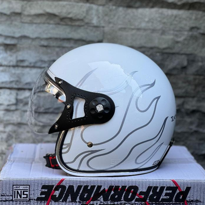 Jual Helm Vespa Justin Bieber Motif Api Flame + Visor Import Original ...