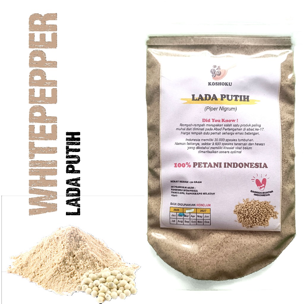 Jual Lada Putih Bubuk 50 Gram Merica Tanpa Campuran Pepper Powder ...