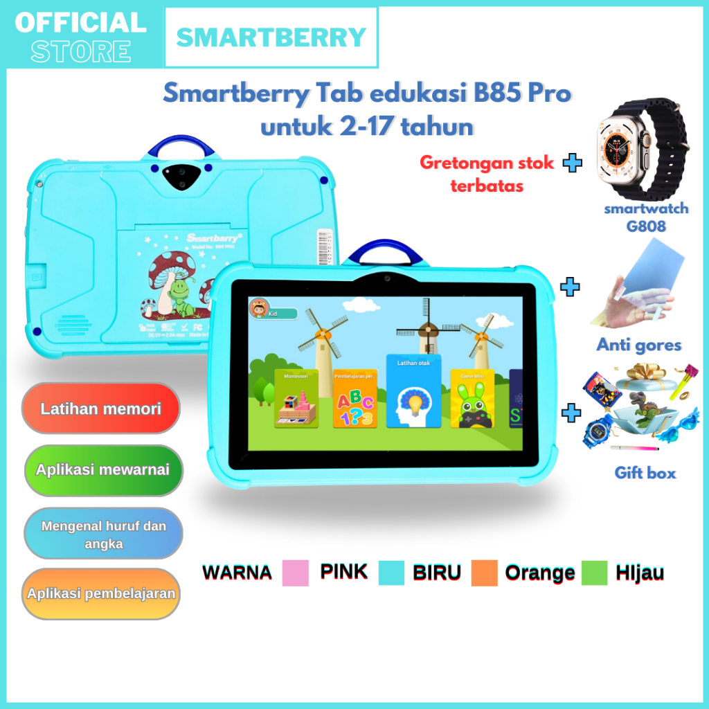 Jual SMARTBERRY (TABLET B85 PRO + JAM G808) SMART TAB 2030 SMARTWATCH ...