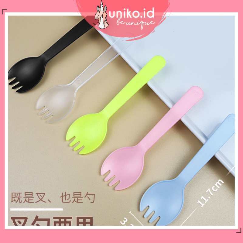 Jual UNIKO.ID SENDOK GARPU 2 IN 1 / SPORK PLASTIK / SENDOK GARPU KECIL ...