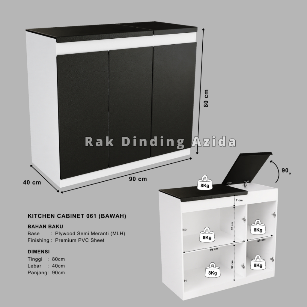 Jual Rak Bumbu Dapur Kitchen Set 2,3 Pintu Lemari Penyimpanan Microwave ...