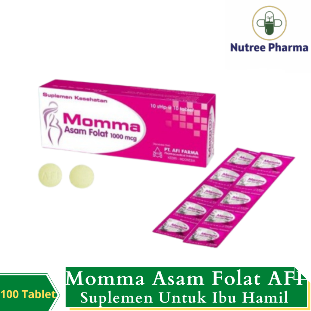 Jual Momma Asam Folat 1000 mcg AFI - 1 BOX | Suplemen Asam Folat / Folic Acid Untuk Ibu Hamil ...