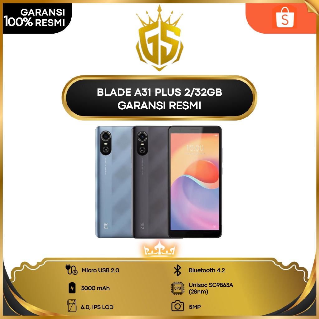 Jual ZTE Blade A31 Plus 2/32 Garansi Resmi | Shopee Indonesia