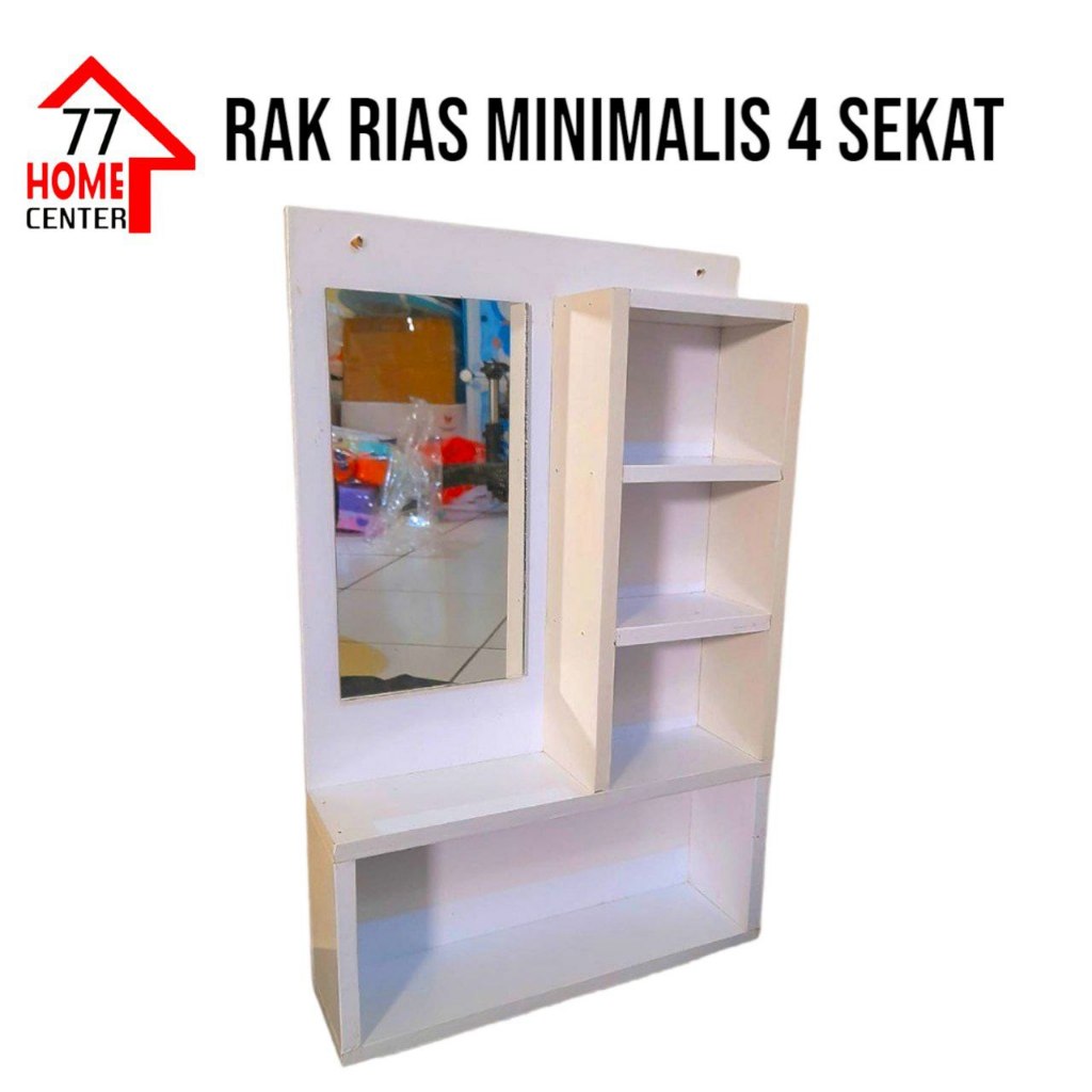 Jual RAK KOSMETIK GANTUNG 4 SEKAT // CERMIN MINI RIAS / RAK RIAS MURAH ...
