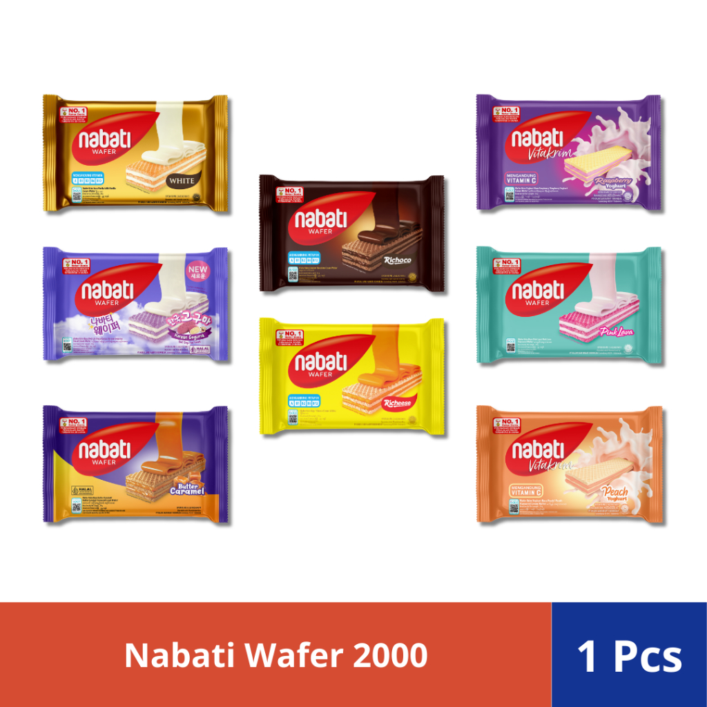 Jual Richeese Nabati Wafer 2000 (Keju, Cokelat, Goguma, Pink Lava ...