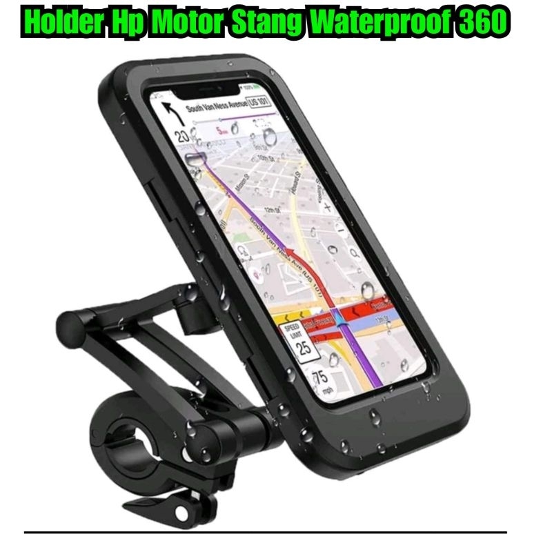 Jual Holder hp motor stang waterproof 360 tempat hp motor pegangan hp motor tahan air | Shopee ...