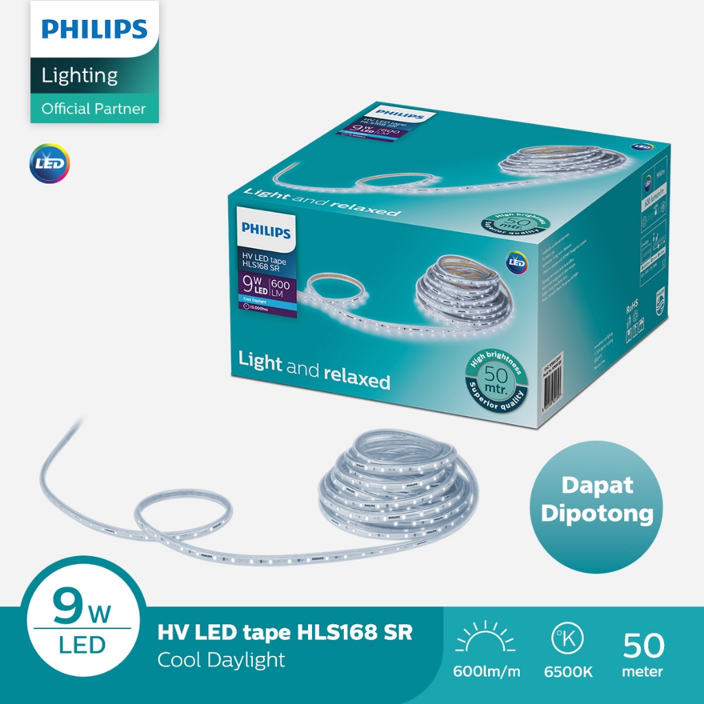 Jual Lampu Philips LED Strip HLS168 9W/M 50M 6500K Putih | Shopee Indonesia