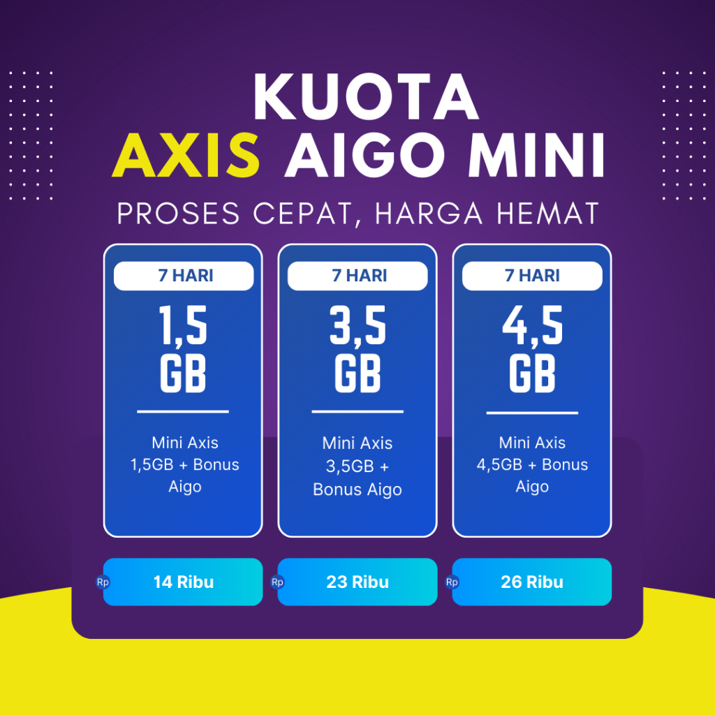 Jual PAKET INTERNET AXIS AIGO KUOTA MINI 7 HARI & 15 HARI | Shopee ...