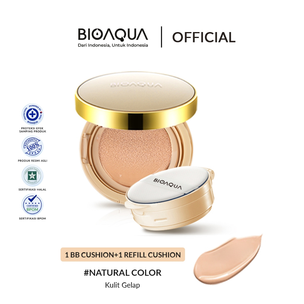 Jual BIOAQUA Bedak Cushion Waterproof Menutupi pori-pori Full Coverage ...
