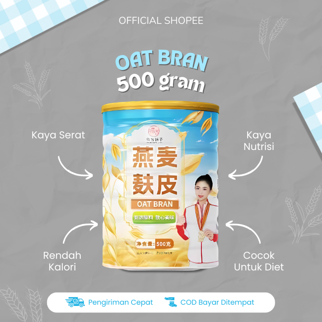 Jual Quick oat bran halal 500g / oatmeal sarapan sehat dan cocok untuk ...