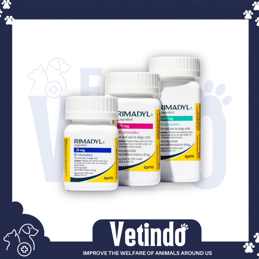 Jual Rimadyl Obat Nyeri Anti Radang harga per 1 botol/60 chewable ...