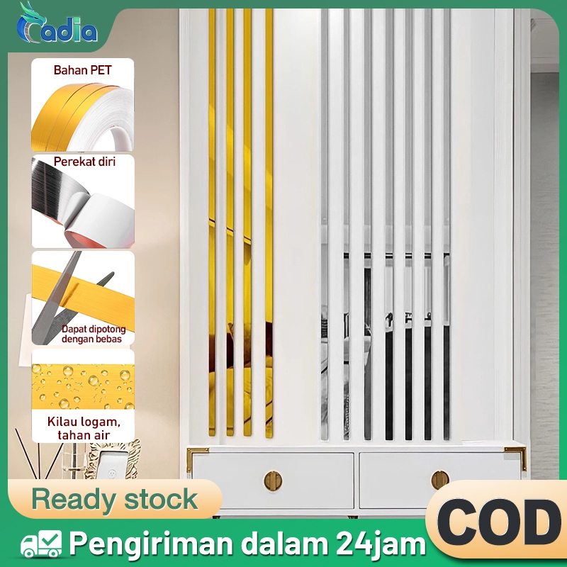 Jual 3M/5M List Plat Strip Mirror/Sticker Pembatas Nat Keramik/ List ...