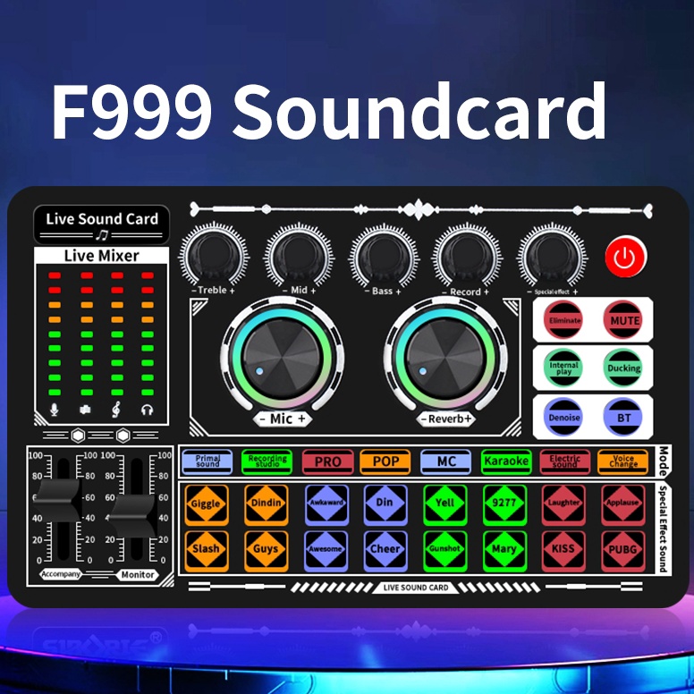Jual Atana F999 soundcard Mixer Bluetooth Sound Card live for phone ...