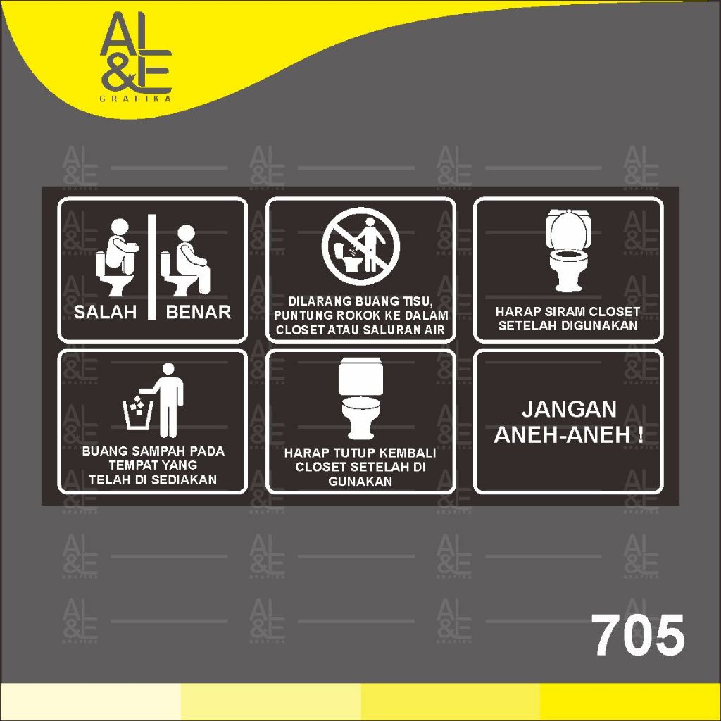 Jual 705 - Stiker Peraturan Tata Tertib di Toilet, Sticker Vinyl ...