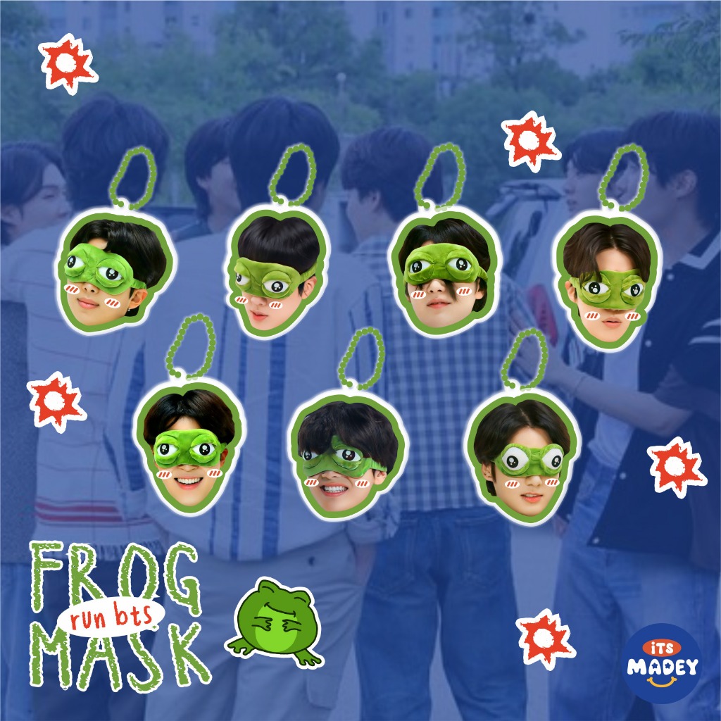 Jual KEYCHAIN RUN BTS FROG MASK | Shopee Indonesia