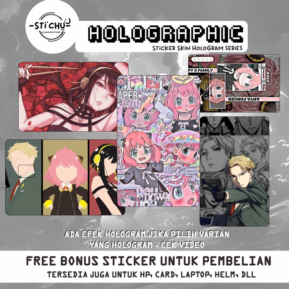 Jual NEW VARIAN Sticker Kartu Atm Skin Card HOLOGRAM SPY X FAMILY geto ...