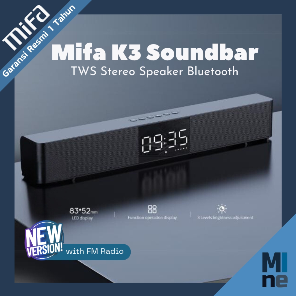 Jual MiFa K3 Soundbar Stereo TWS Speaker Bluetooth New Version FM RADIO ...