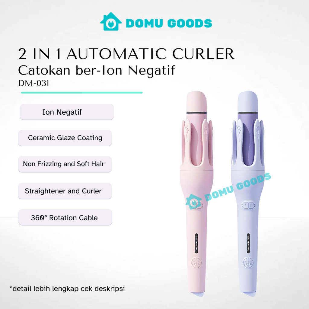 Jual DOMU 2in1 Automatic Curler / Catokan Rambut Curly Ceramics 32mm ...