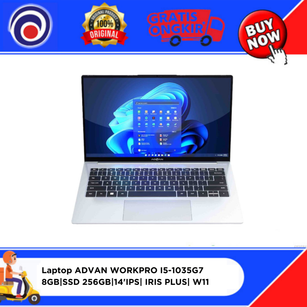 Jual Laptop ADVAN WORKPRO I5-1035G7 8GB|SSD 256GB|14'IPS| IRIS PLUS ...