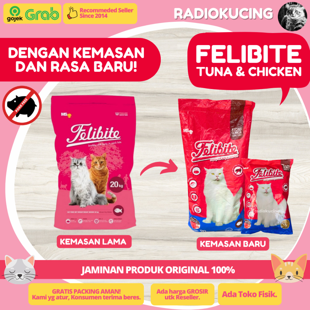 Jual Makanan Kucing Felibite Tuna 20 kg Cat Food [ JUWIES RADIO KUCING ...