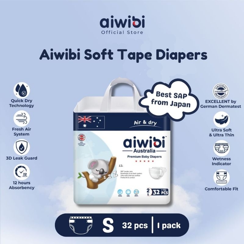 Jual Aiwibi Premium TAPE Soft SAP S32 Perekat /Popok Bayi Newborn Tipis ...