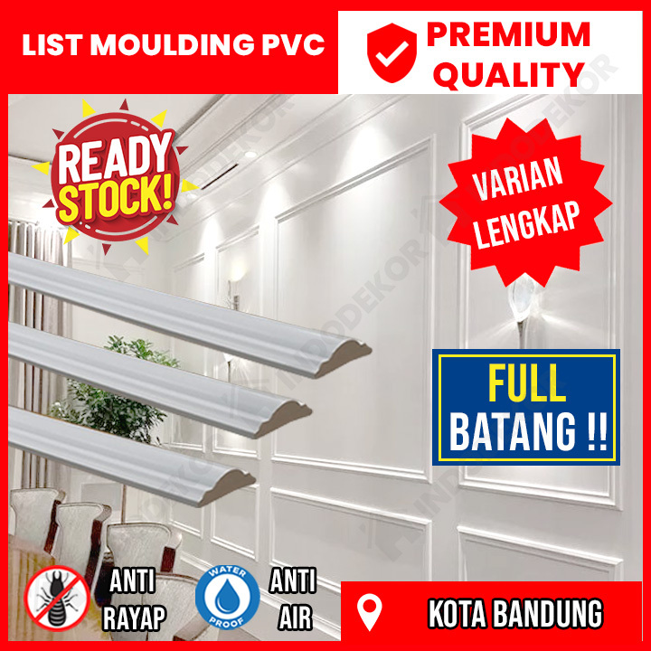 Jual List Wall Moulding PVC - List Dinding / Lis Profil Dinding Full ...