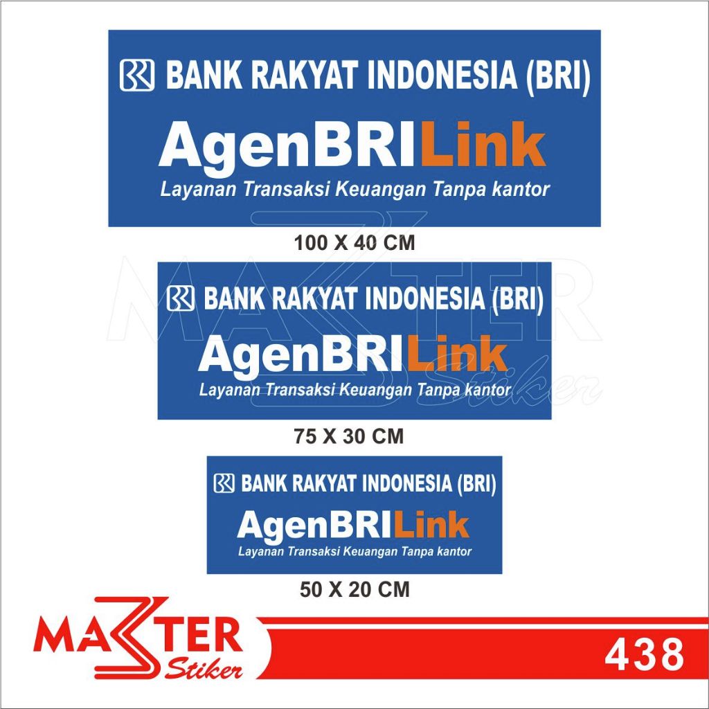 Jual 438 - Stiker BRI Agen BRILink, Sticker Vinyl, Premium, Tahan Air ...