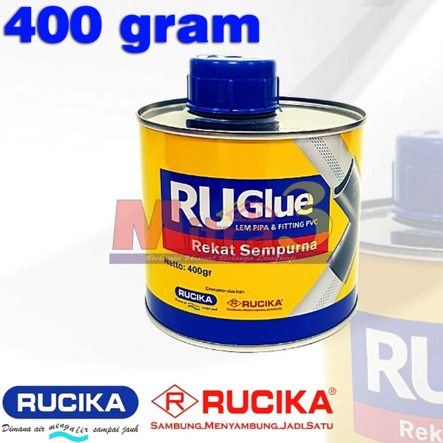 Jual Lem Pipa Pralon PVC Rucika RUGlue 400 gram Kaleng ORIGINAL / TRUGlue | Shopee Indonesia