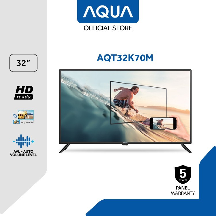 Jual AQUA LED TV 32 inch DIGITAL DVB-T2 Miracast AQT32K70M | Shopee ...