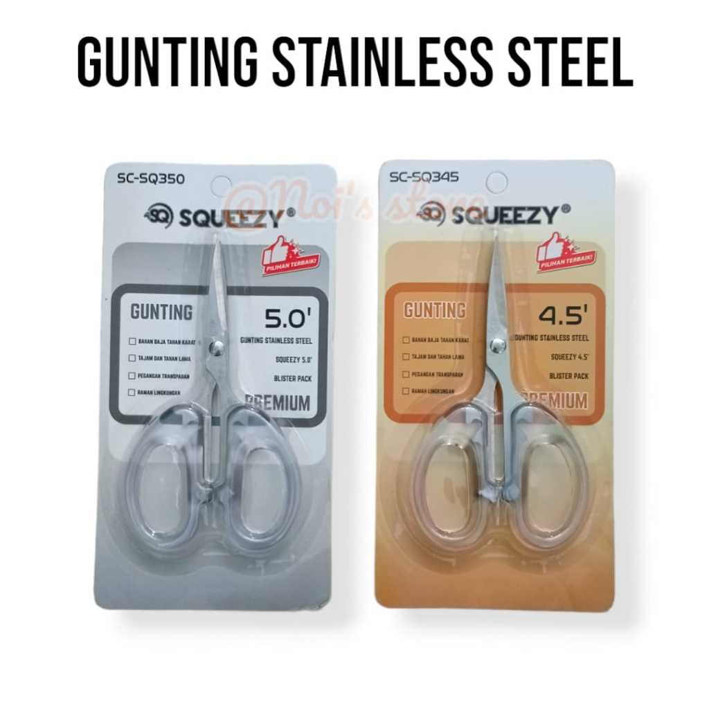 Jual Gunting Stainless steel transparan 4,5 inchi dan 5 inchi | Shopee ...
