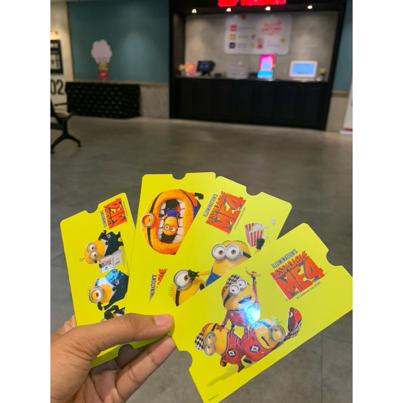 Jual 4pcs Collectible Ticket Despicable Me 4 Combo Minions CGV | Shopee ...