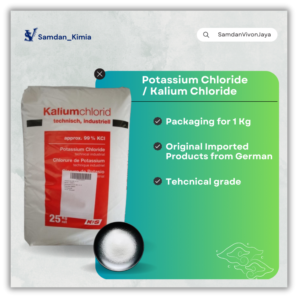 Jual Potassium Chloride / Kalium Klorida (KCL) Technical Grade (1Kg ...