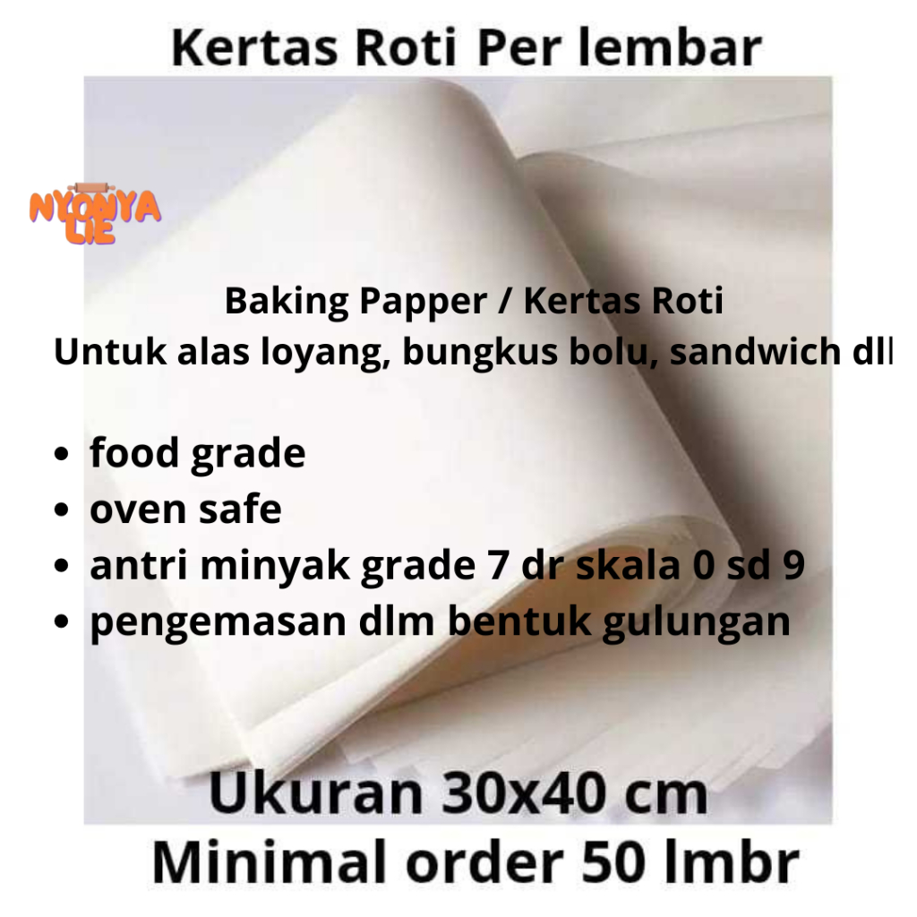 Jual 30X40 Cm Kertas Roti Putih Wrapping Paper Bungkus Brownies Alas ...