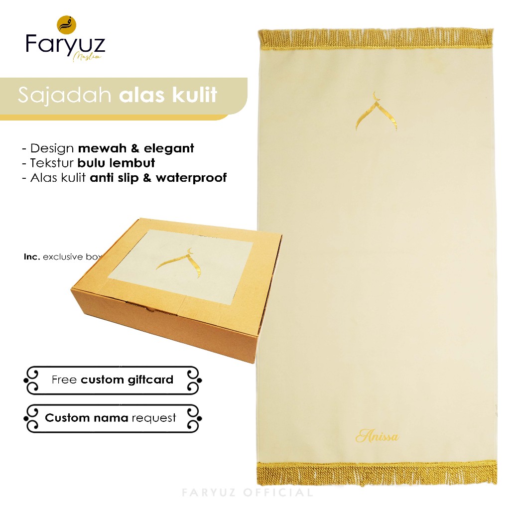 Jual Faryuz - Sajadah Cream Polos Premium Velboa Tipis Sejadah Alas ...